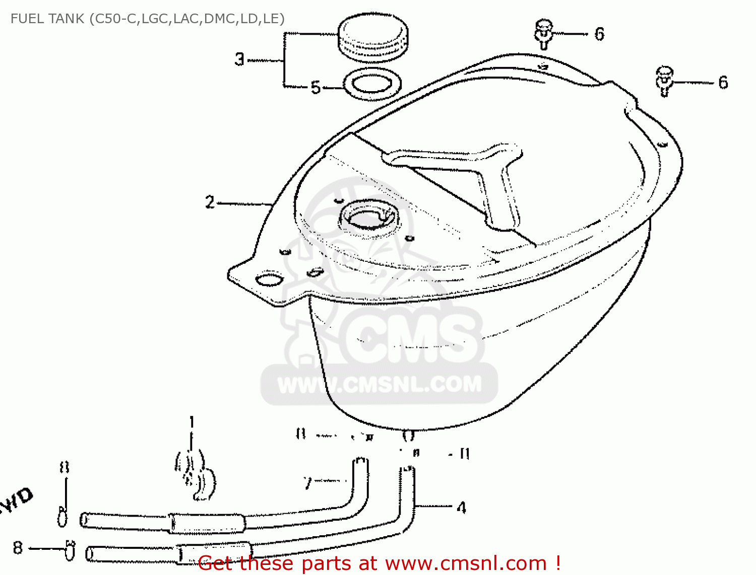 Honda C50 1982 (C) ENGLAND FUEL TANK (C50-C,LGC,LAC,DMC,LD,LE) - buy ...