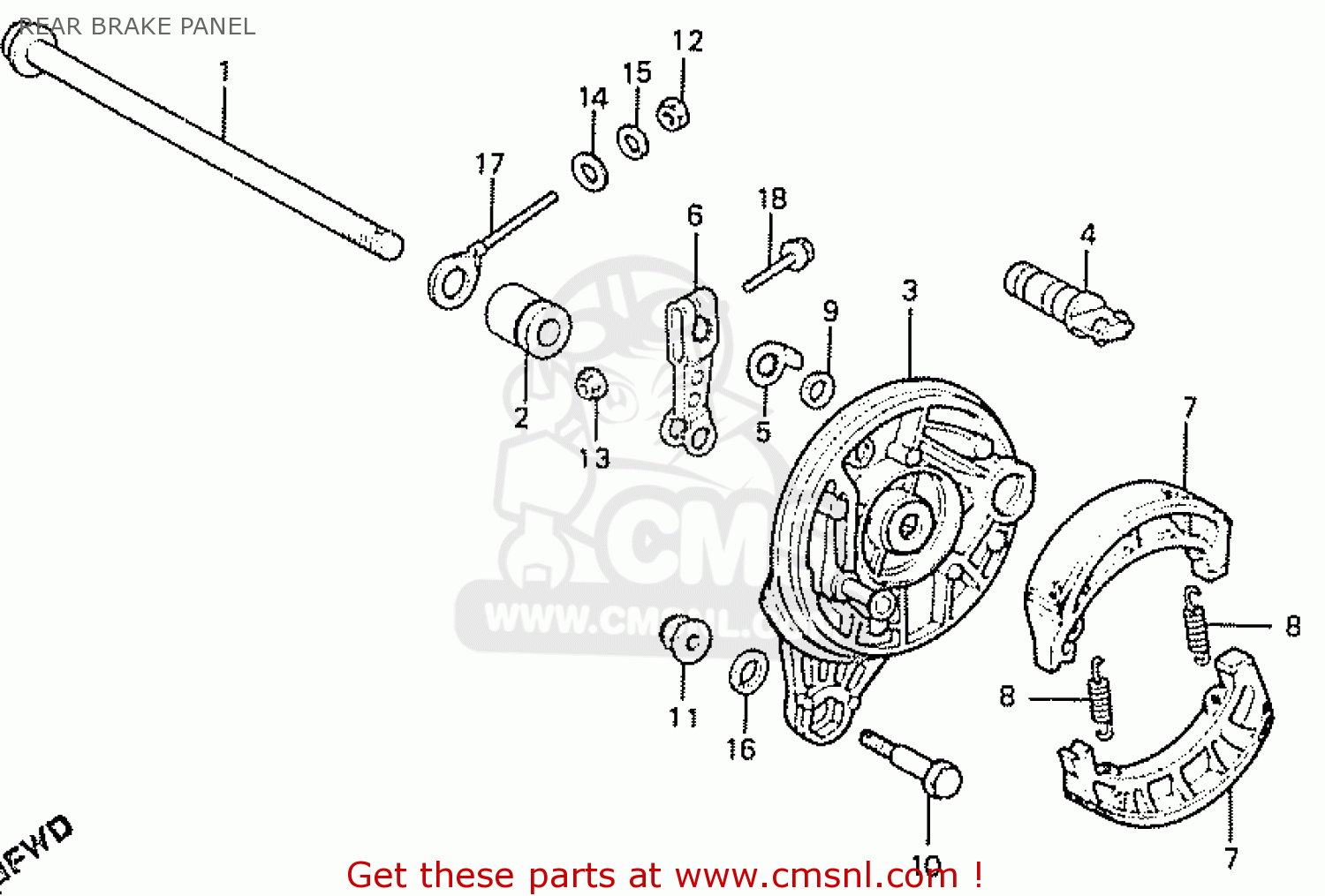 Honda C50 1982 (C) ENGLAND REAR BRAKE PANEL - buy REAR BRAKE PANEL ...