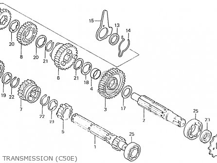 Honda Honda C50 CUB 1984 (E) ENGLAND parts lists and schematics