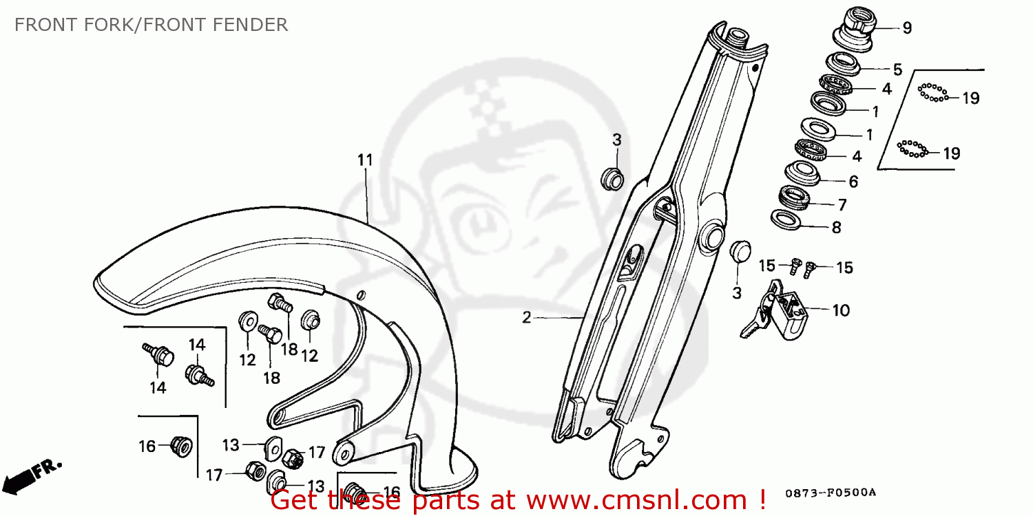 Honda C50Z CUB 1977 ENGLAND / MPH FRONT FORK/FRONT FENDER - buy FRONT ...