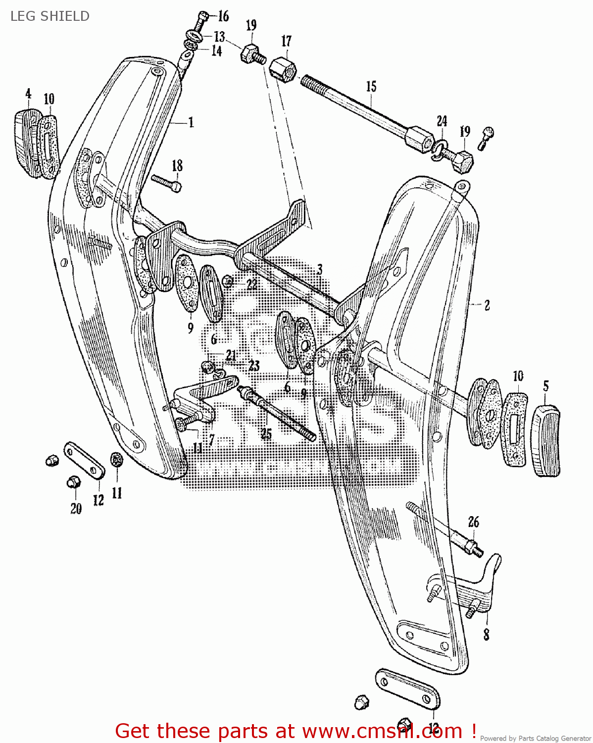 Honda C70 1958 LEG SHIELD - buy LEG SHIELD spares online