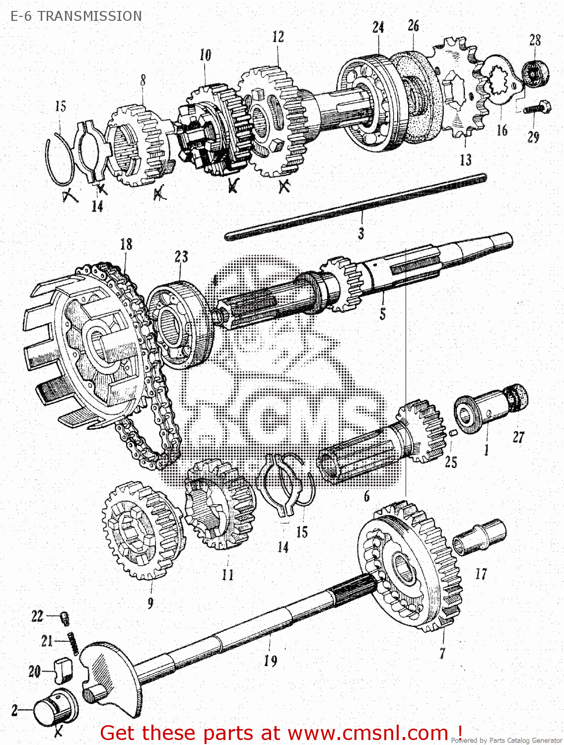Honda C72 1960 E-6 TRANSMISSION - buy E-6 TRANSMISSION spares online
