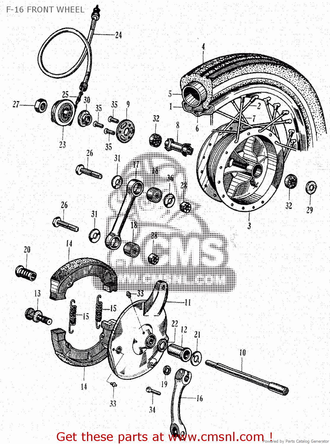 Honda C77 1960 F-16 FRONT WHEEL - buy F-16 FRONT WHEEL spares online