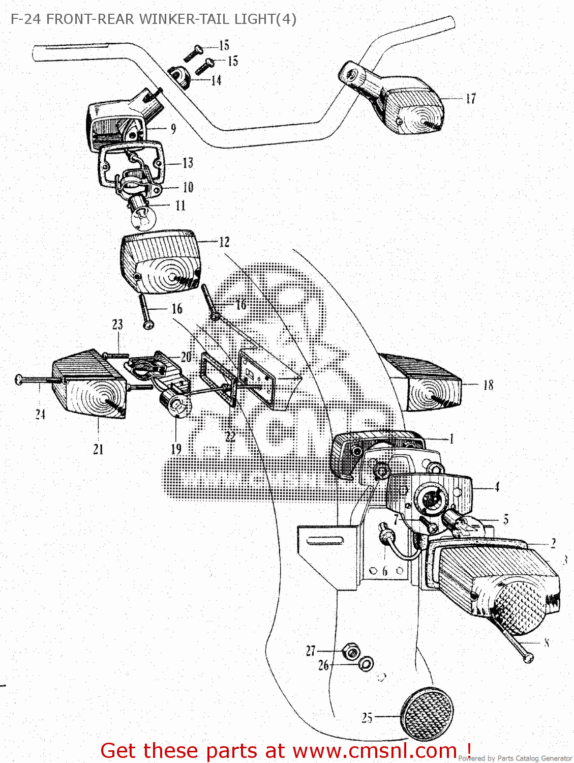 Honda C77 1960 F-24 FRONT-REAR WINKER-TAIL LIGHT(4) - buy F-24 FRONT ...