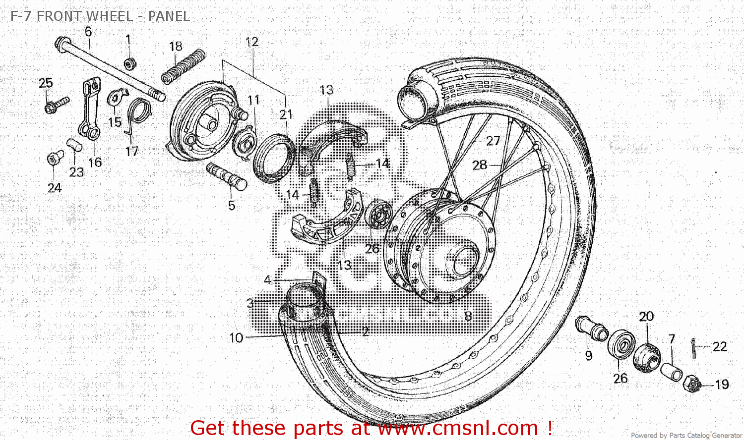 Honda C86Z 1979 (Z) CUB MALAYSIA F-7 FRONT WHEEL - PANEL - buy F-7 ...