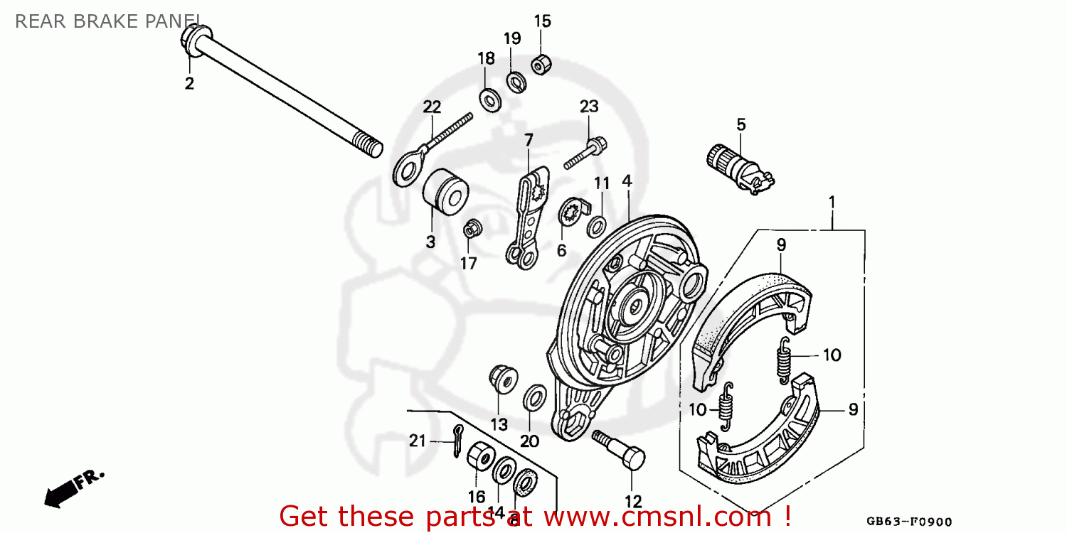 Honda C90 CUB 1986 (G) ENGLAND / SSW REAR BRAKE PANEL - buy REAR BRAKE ...
