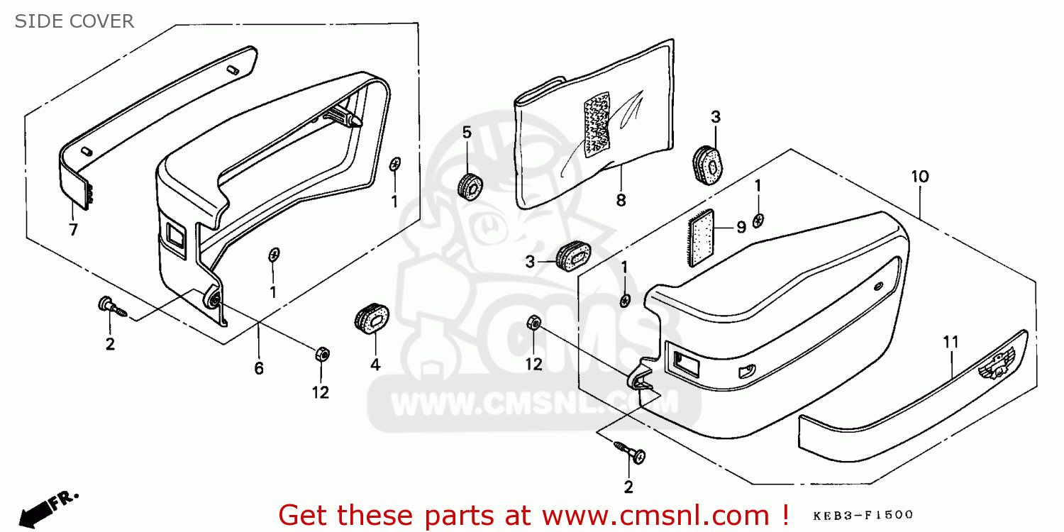 Honda CA125 REBEL 1995 (S) SPAIN / KPH SIDE COVER - buy SIDE COVER ...