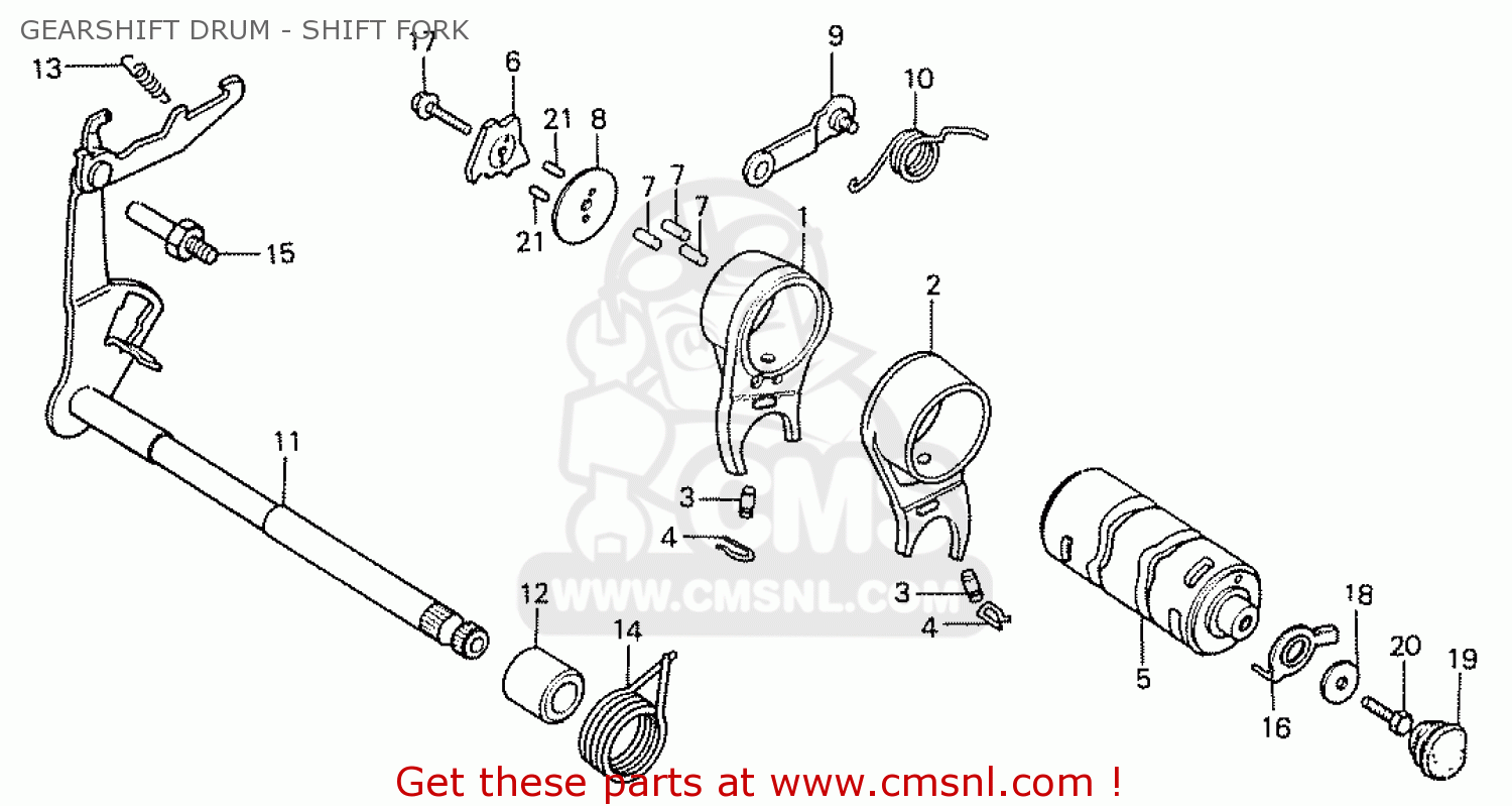 Honda CA50J JAZZ JAPAN (11GS3GJ5) GEARSHIFT DRUM - SHIFT FORK - buy ...