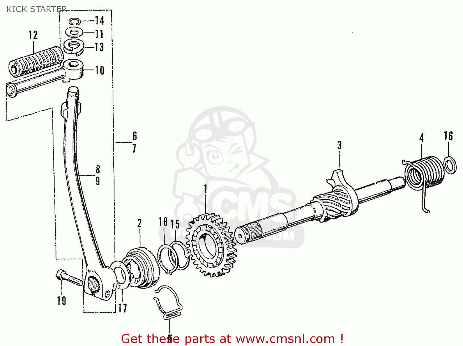 Honda CB100K2 SUPER SPORT ASIA HONDA KICK STARTER - buy KICK STARTER ...