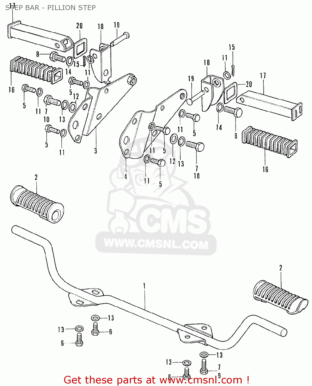 Honda CB125K5 GERMANY STEP BAR - PILLION STEP - buy STEP BAR - PILLION ...