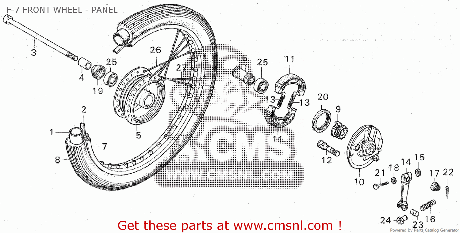 Honda CB125S2 GENERAL EXPORT TYPE 1 (KPH) F-7 FRONT WHEEL - PANEL - buy ...