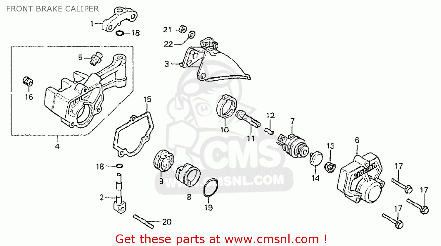 Honda CB125T 1980 (A) GENERAL EXPORT / MPH FRONT BRAKE CALIPER - buy ...