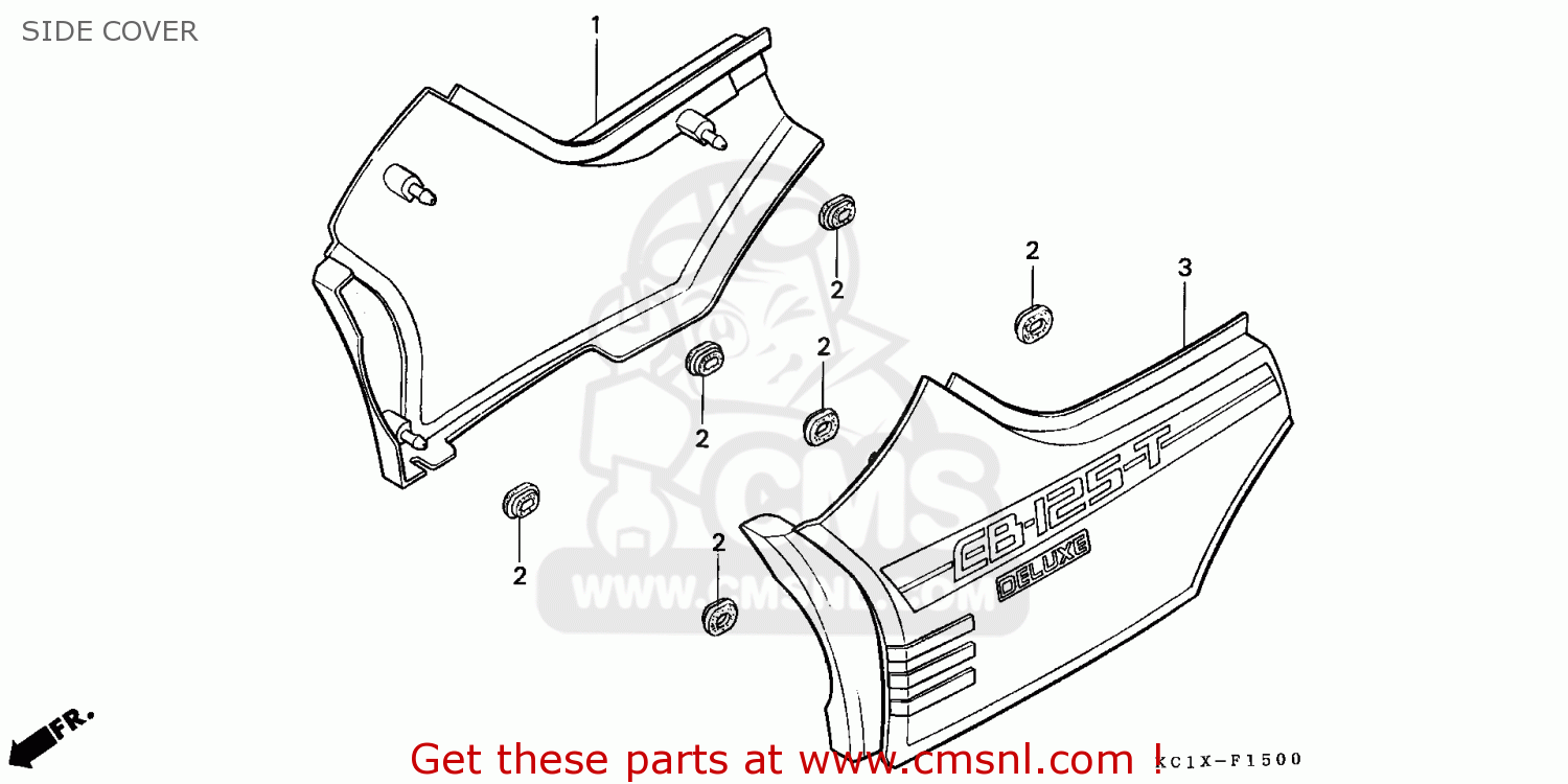 Honda CB125TD SUPERDREAM 1988 (J) FRANCE SIDE COVER - buy SIDE COVER ...