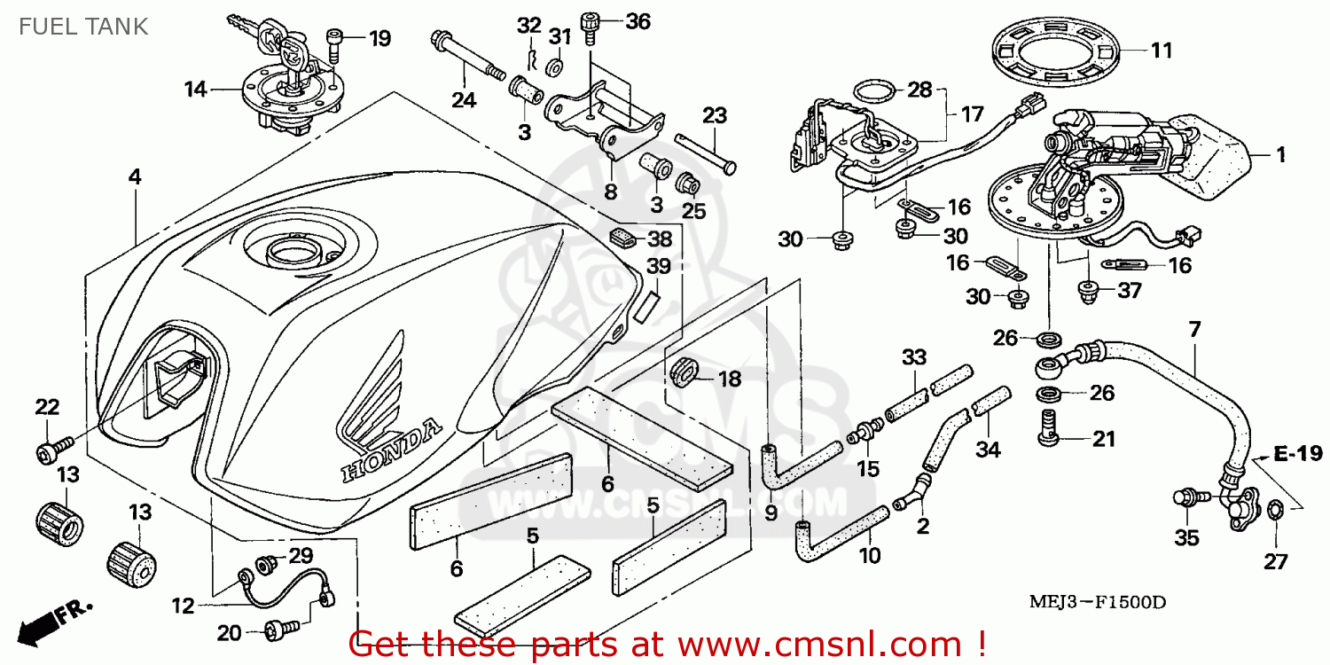 Honda CB1300F SUPER FOUR 2003 (3) EUROPEAN DIRECT SALES FUEL TANK - buy ...