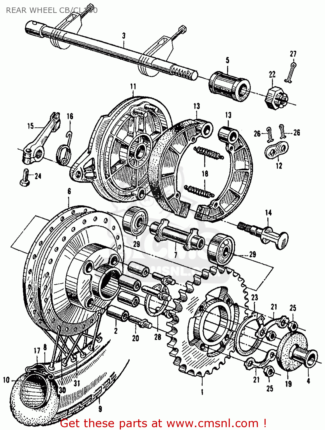 Honda CB160 SPORT 1964 USA parts lists and schematics