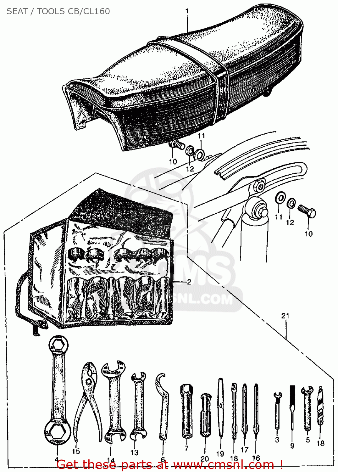 Honda CB160 SPORT 1964 USA parts lists and schematics