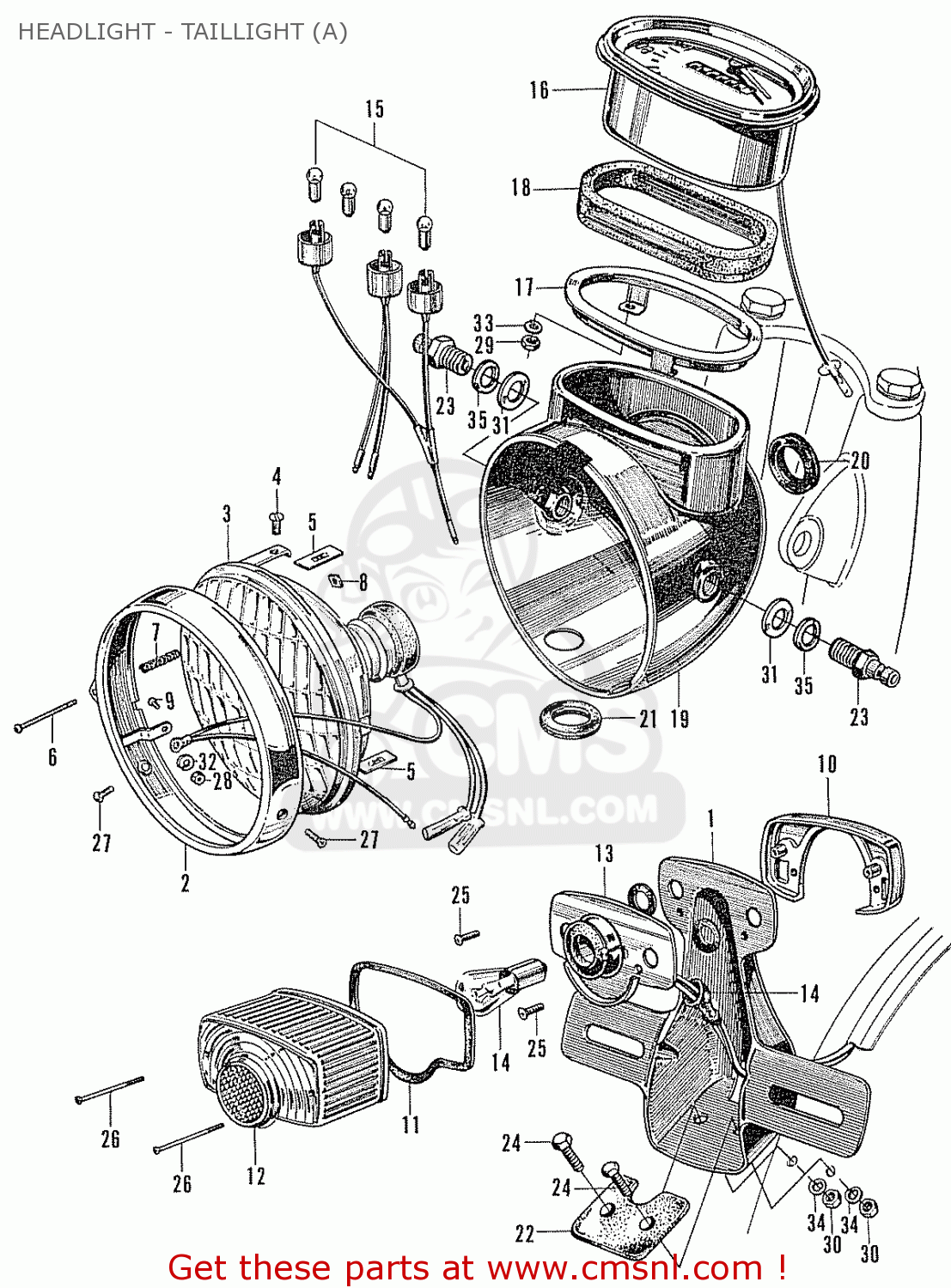 Honda CB160 SPORT GENERAL EXPORT HEADLIGHT - TAILLIGHT (A) - buy ...