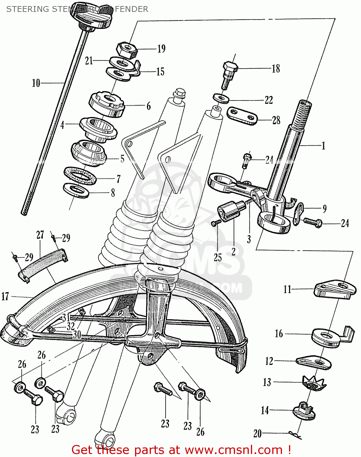 Honda CB160 SPORT GENERAL EXPORT STEERING STEM - FRONT FENDER - buy ...