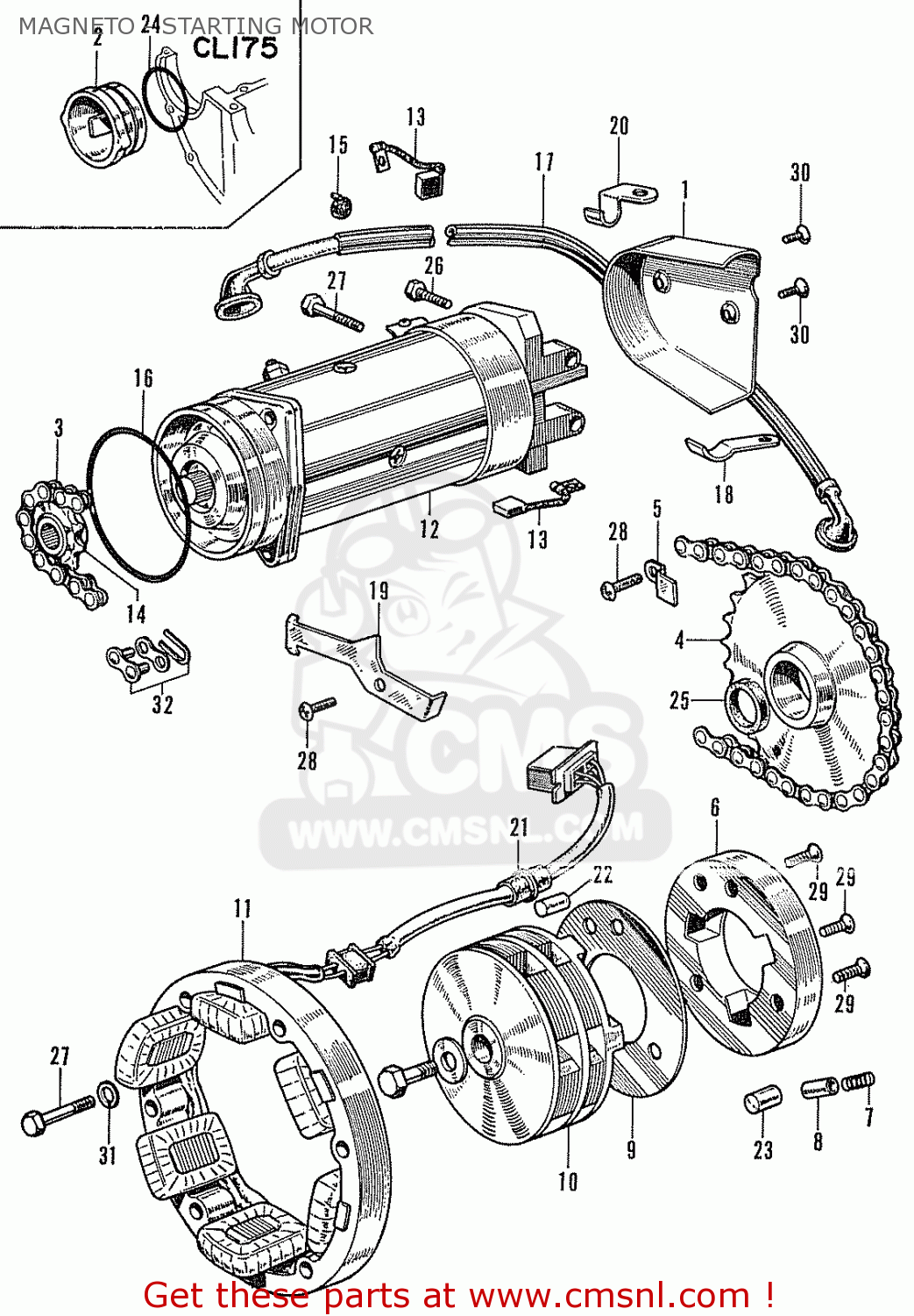 Honda CB175K0 SUPER SPORT parts lists and schematics