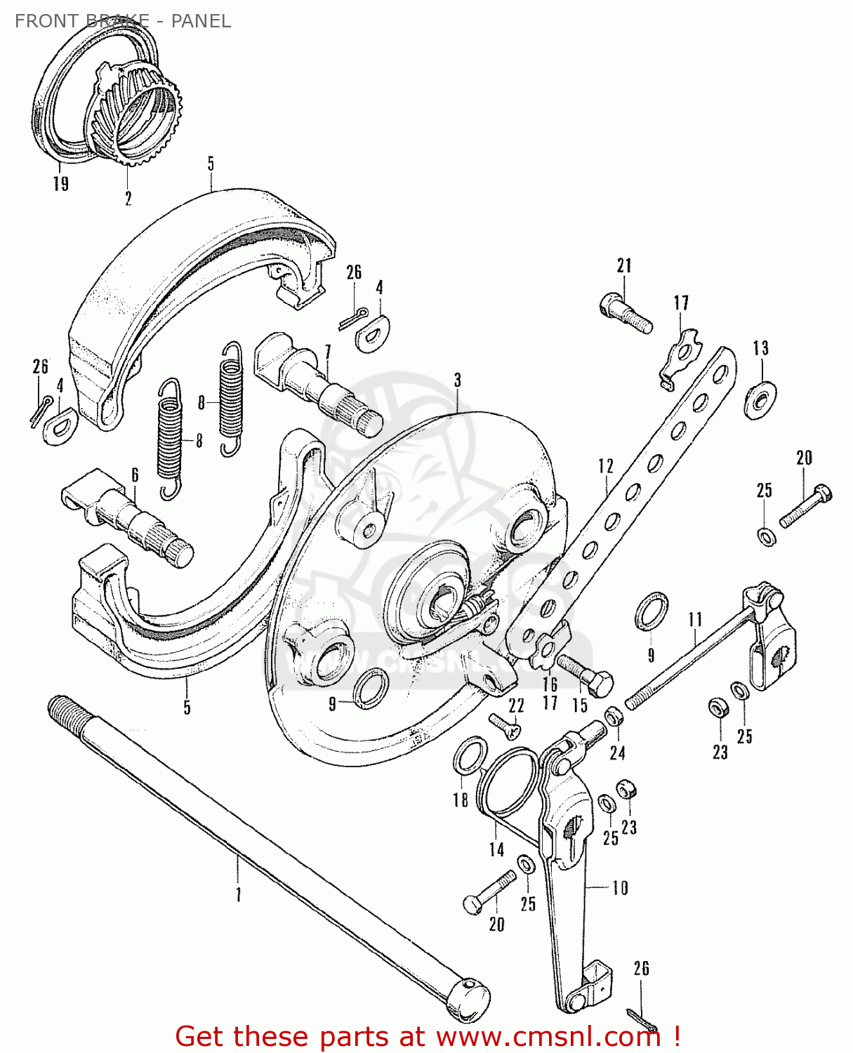 Honda CB175K6 SUPER SPORT ENGLAND FRONT BRAKE - PANEL - buy FRONT BRAKE ...