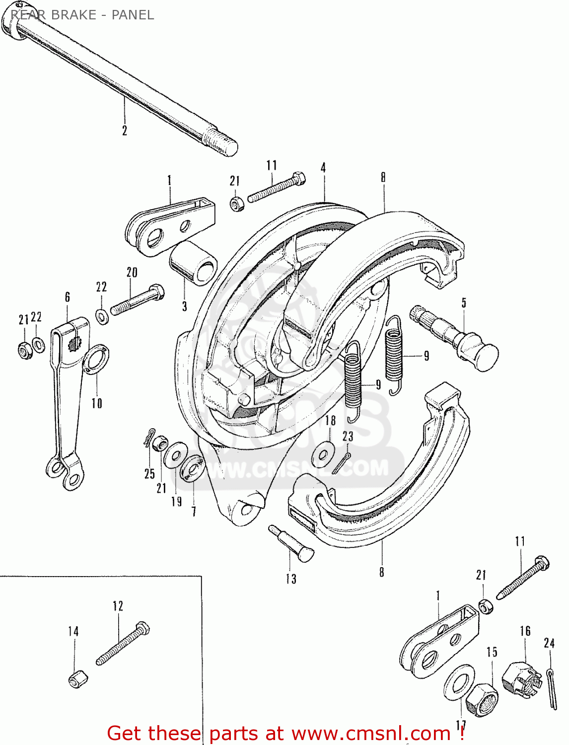 Honda CB175K6 SUPER SPORT ENGLAND REAR BRAKE - PANEL - buy REAR BRAKE ...