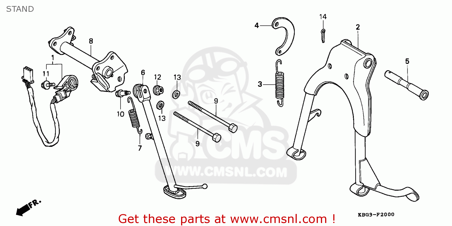 Honda CB250 NIGHTHAWK 1992 (N) CANADA / KPH STAND - buy STAND spares online