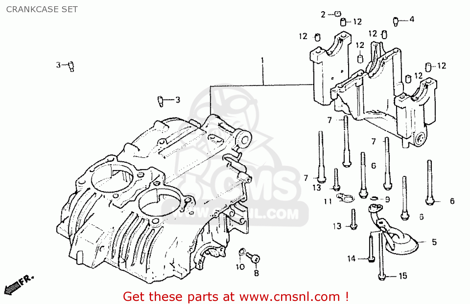 Honda CB250N 1978 ENGLAND CRANKCASE SET - buy CRANKCASE SET spares online