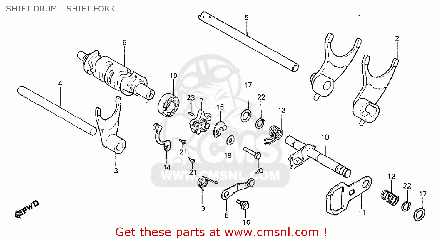 Honda CB250RS 1980 (A) AUSTRALIA SHIFT DRUM - SHIFT FORK - buy SHIFT ...