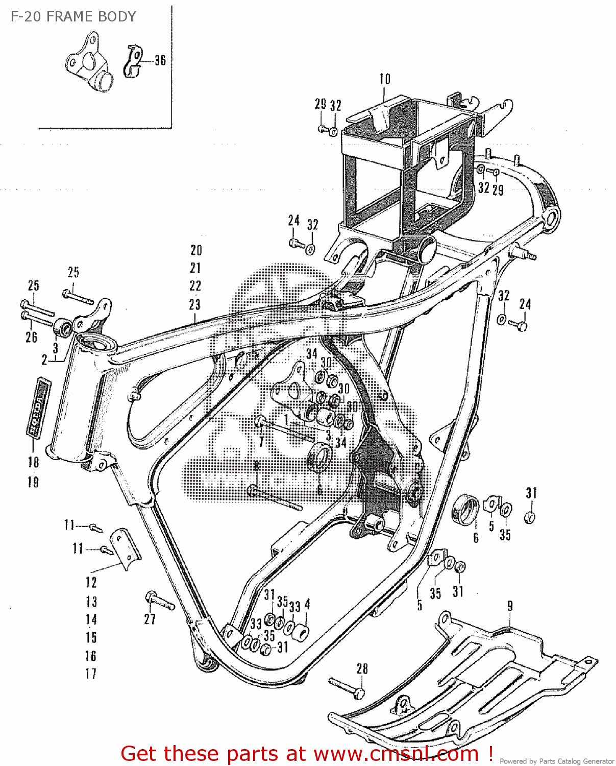 Honda CB350 GENERAL EXPORT F-20 FRAME BODY - buy F-20 FRAME BODY spares ...