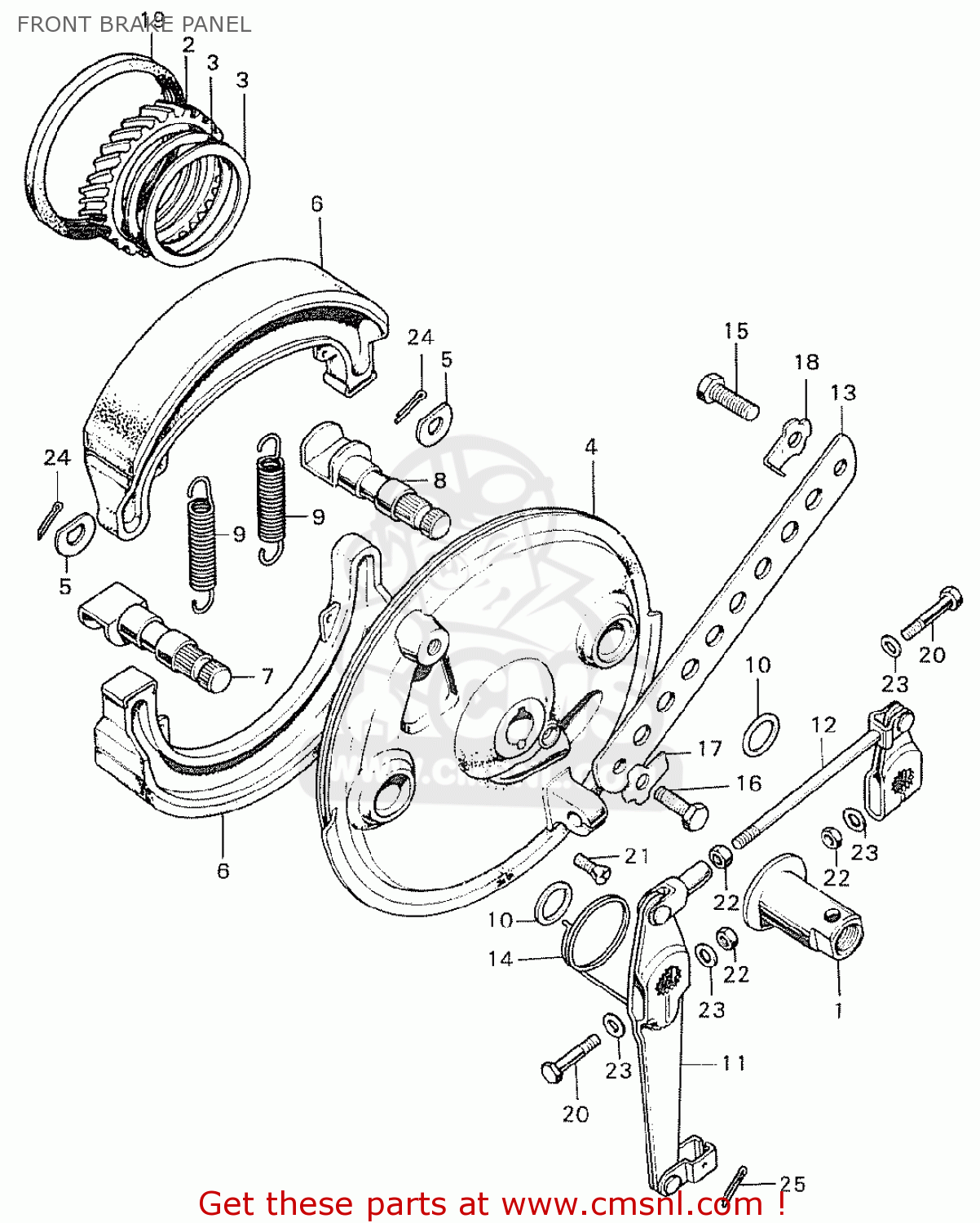 Honda CB350K0 SUPER SPORT ENGLAND FRONT BRAKE PANEL - buy FRONT BRAKE ...