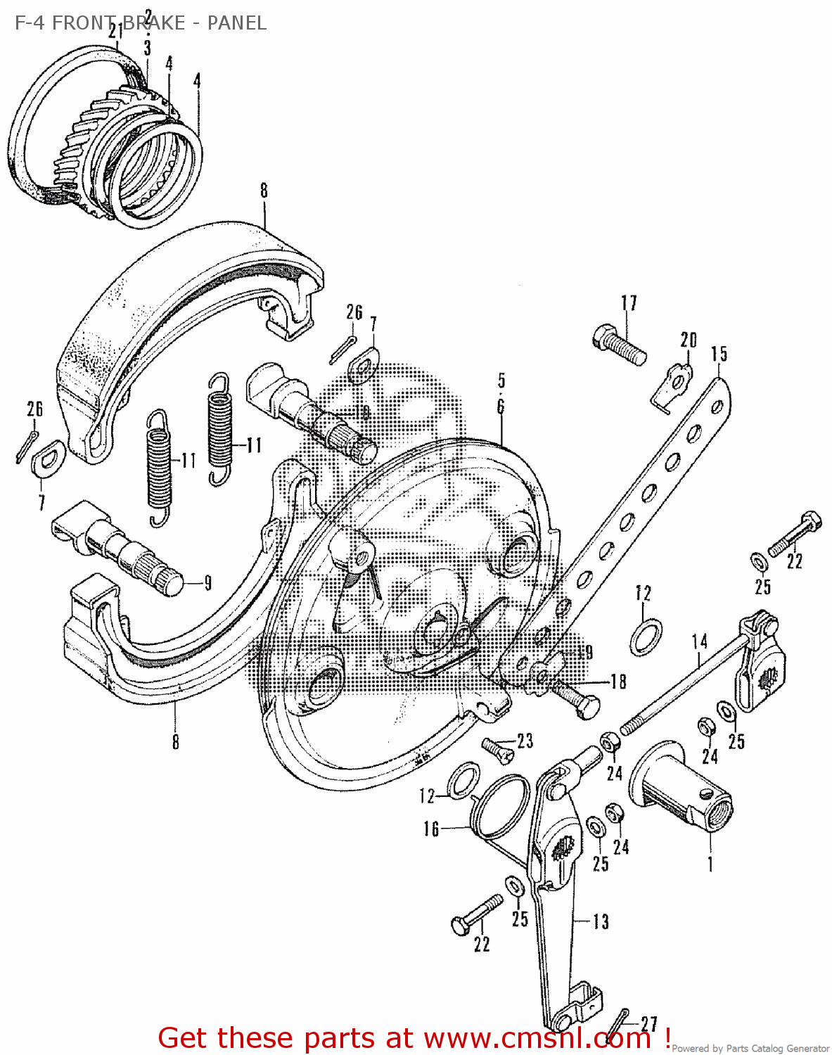 Honda CB350K3 F-4 FRONT BRAKE - PANEL - buy F-4 FRONT BRAKE - PANEL ...