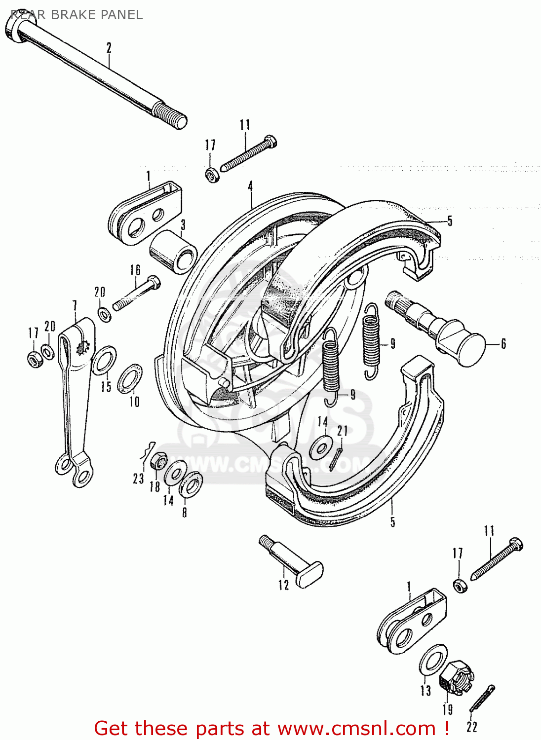 Honda CB350K4 SUPER SPORT 1972 USA REAR BRAKE PANEL - buy REAR BRAKE ...