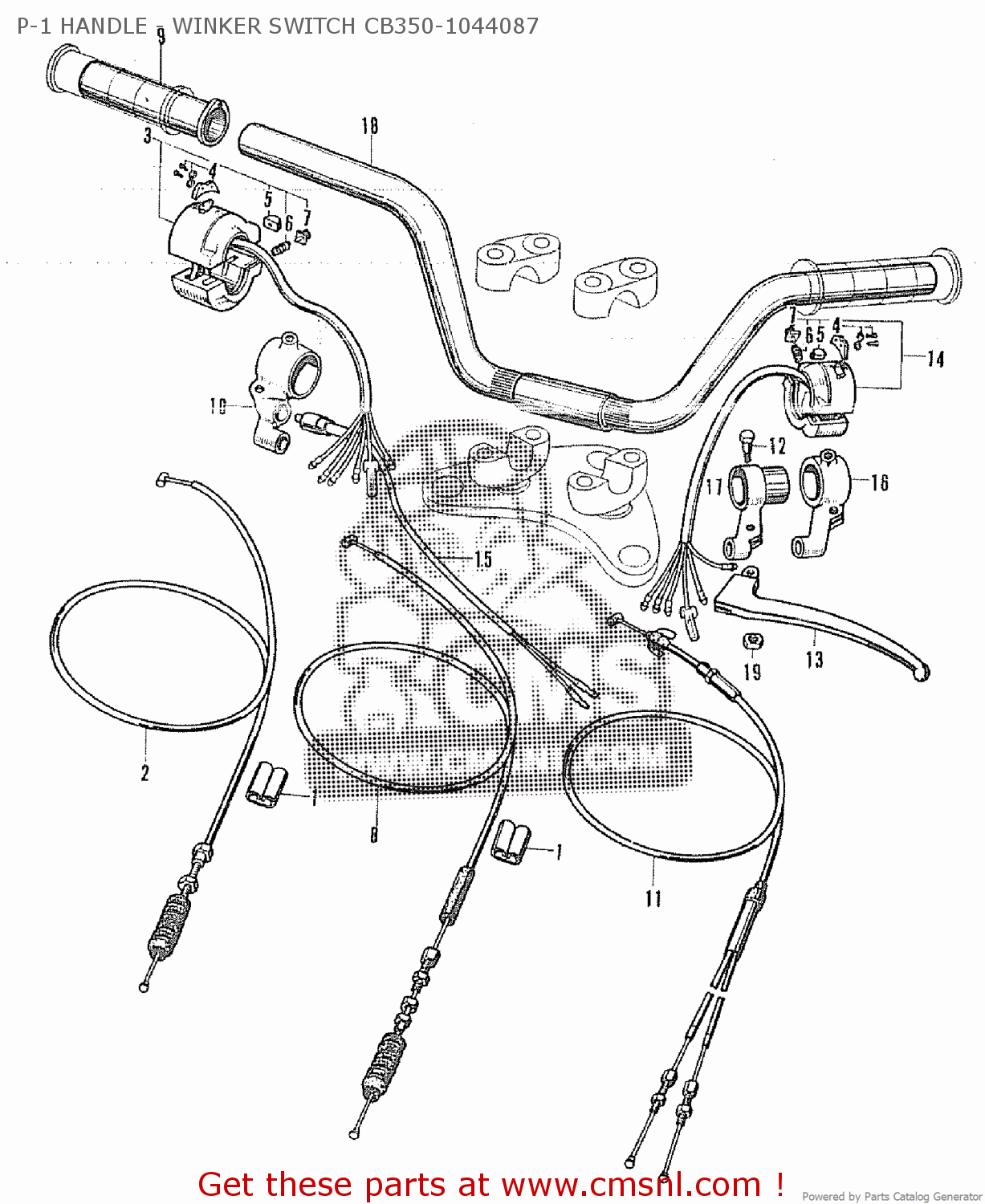 Honda CB350P GENERAL EXPORT P-1 HANDLE - WINKER SWITCH CB350-1044087 ...