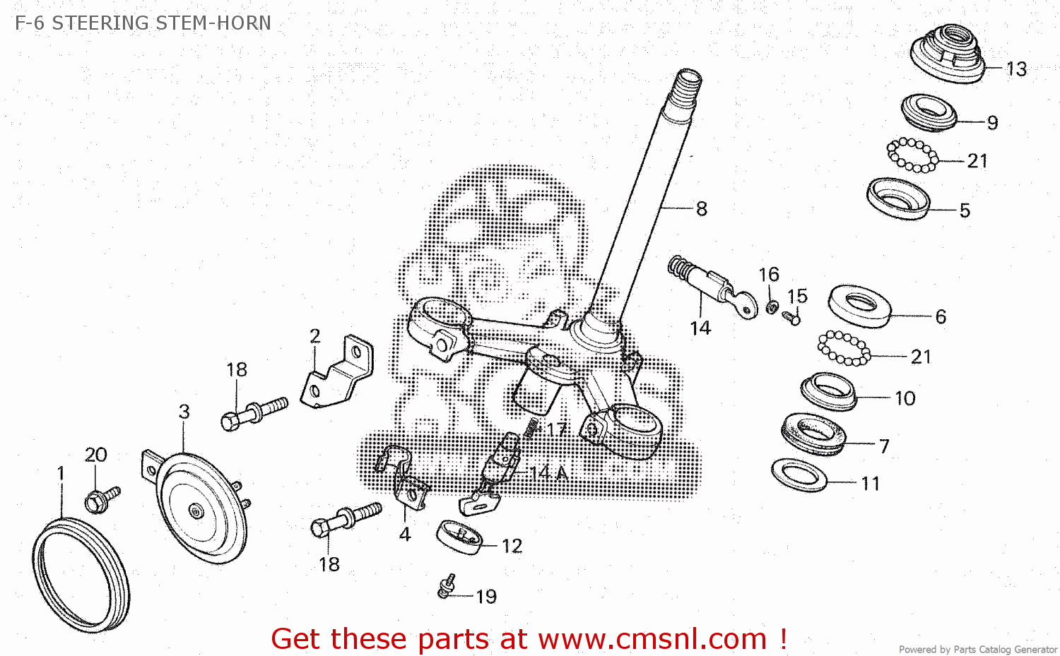 Honda CB400A ENGLAND F-6 STEERING STEM-HORN - buy F-6 STEERING STEM ...