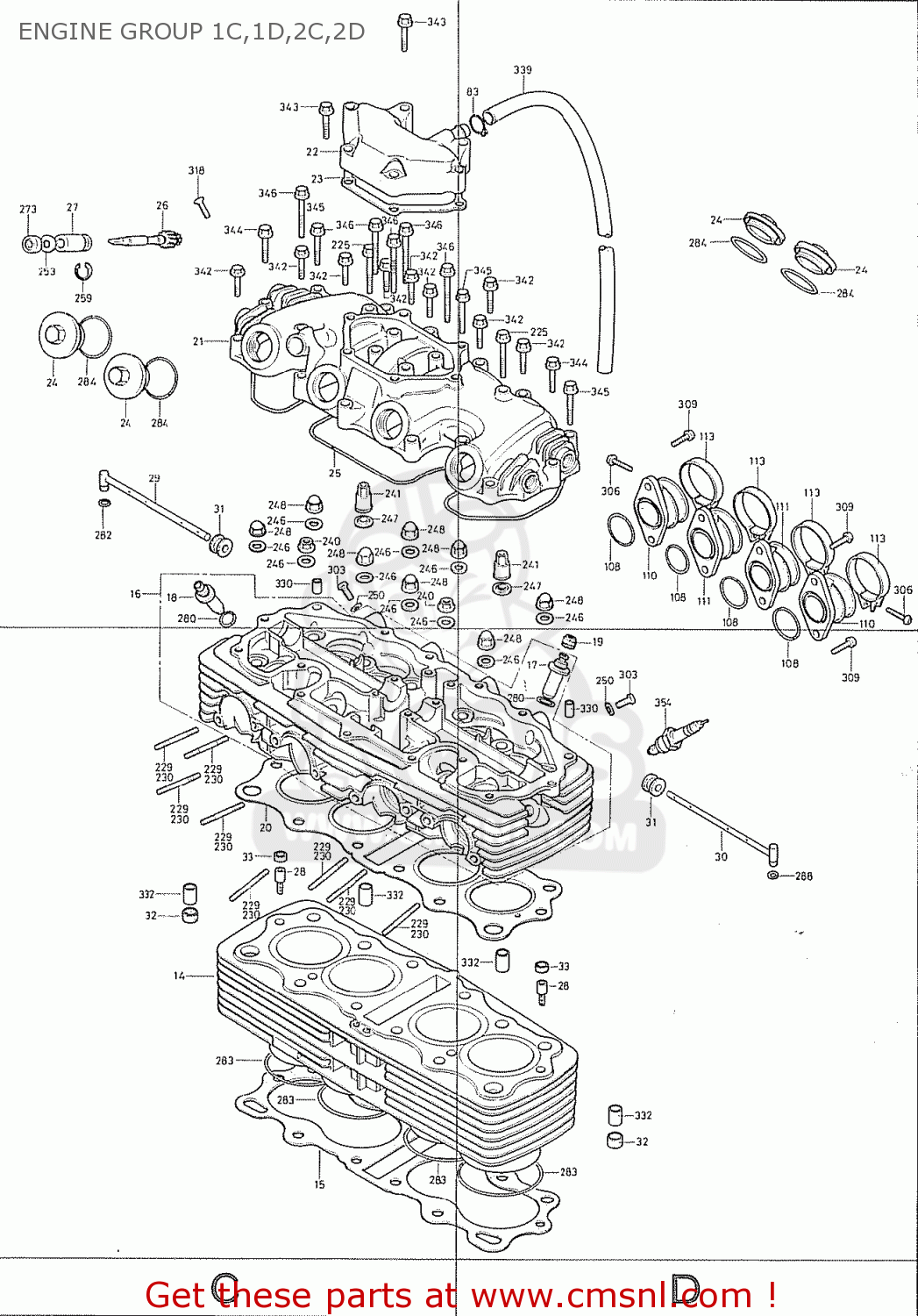 Honda CB400F ENGLAND ENGINE GROUP 1C,1D,2C,2D - buy ENGINE GROUP 1C,1D ...