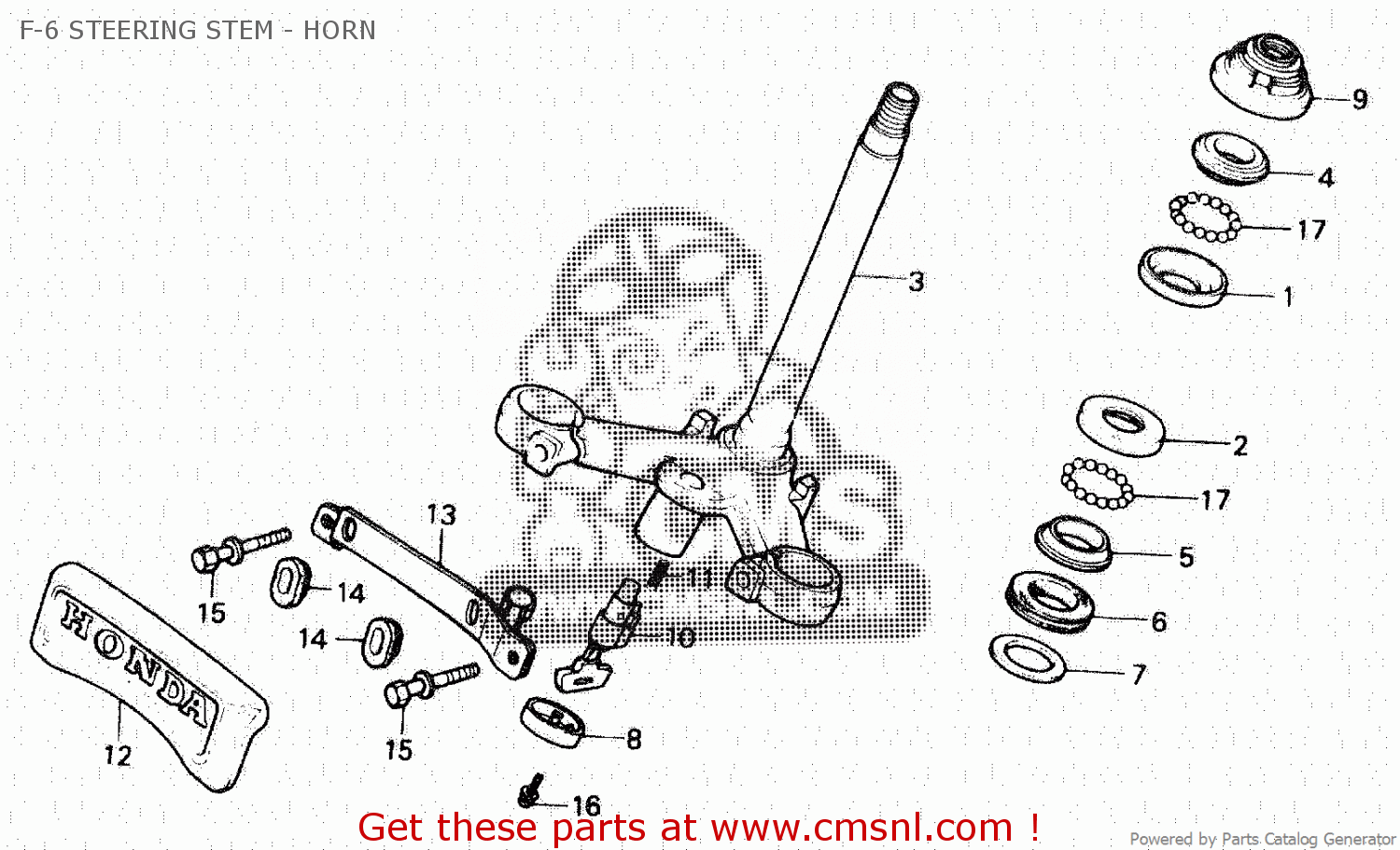 Honda CB400P 1979 (Z) POLICE GENERAL EXPORT F-6 STEERING STEM - HORN ...