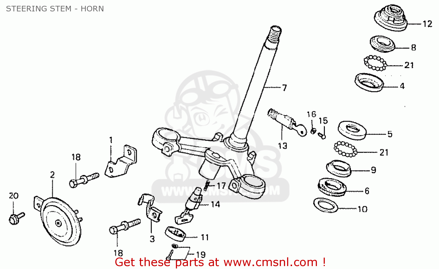 Honda CB400TII DREAM 1979 (Z) ENGLAND LHD STEERING STEM - HORN - buy ...