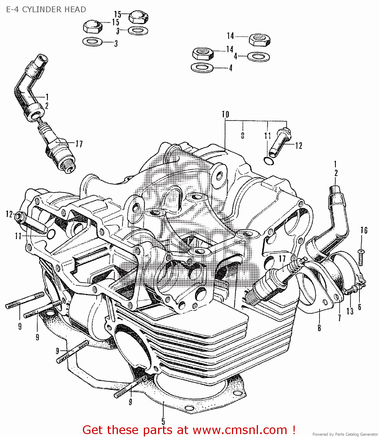 Honda CB450 E-4 CYLINDER HEAD - buy E-4 CYLINDER HEAD spares online