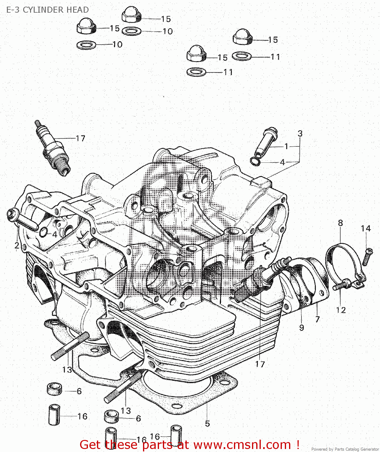 Honda CB450K3 U.S.A E-3 CYLINDER HEAD - buy E-3 CYLINDER HEAD spares online