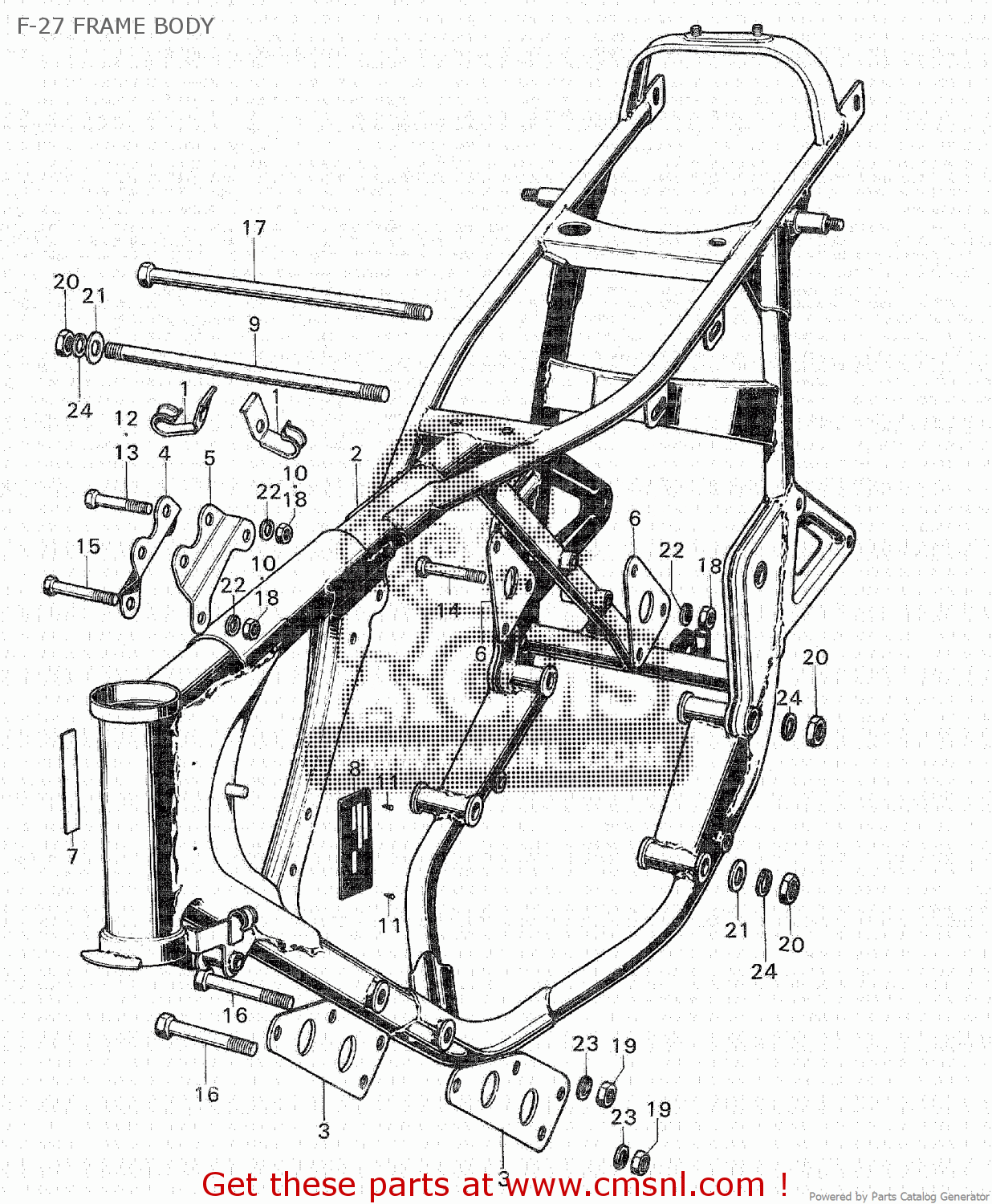 Honda CB450K5 U.S.A F-27 FRAME BODY - buy F-27 FRAME BODY spares online