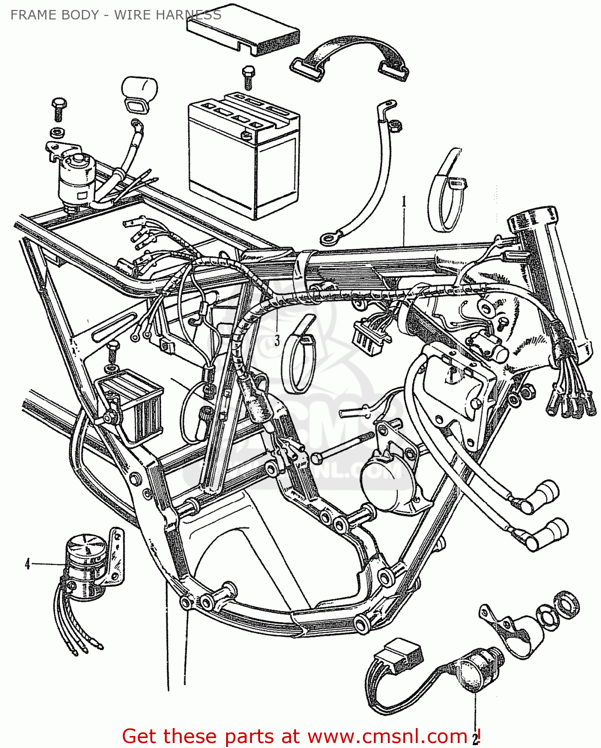 Honda CB450P0 POLICE BOMBER GENERAL EXPORT FRAME BODY - WIRE HARNESS ...