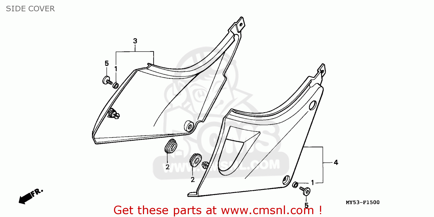Honda CB500 1994 (R) ENGLAND / MPH SIDE COVER - buy SIDE COVER spares ...
