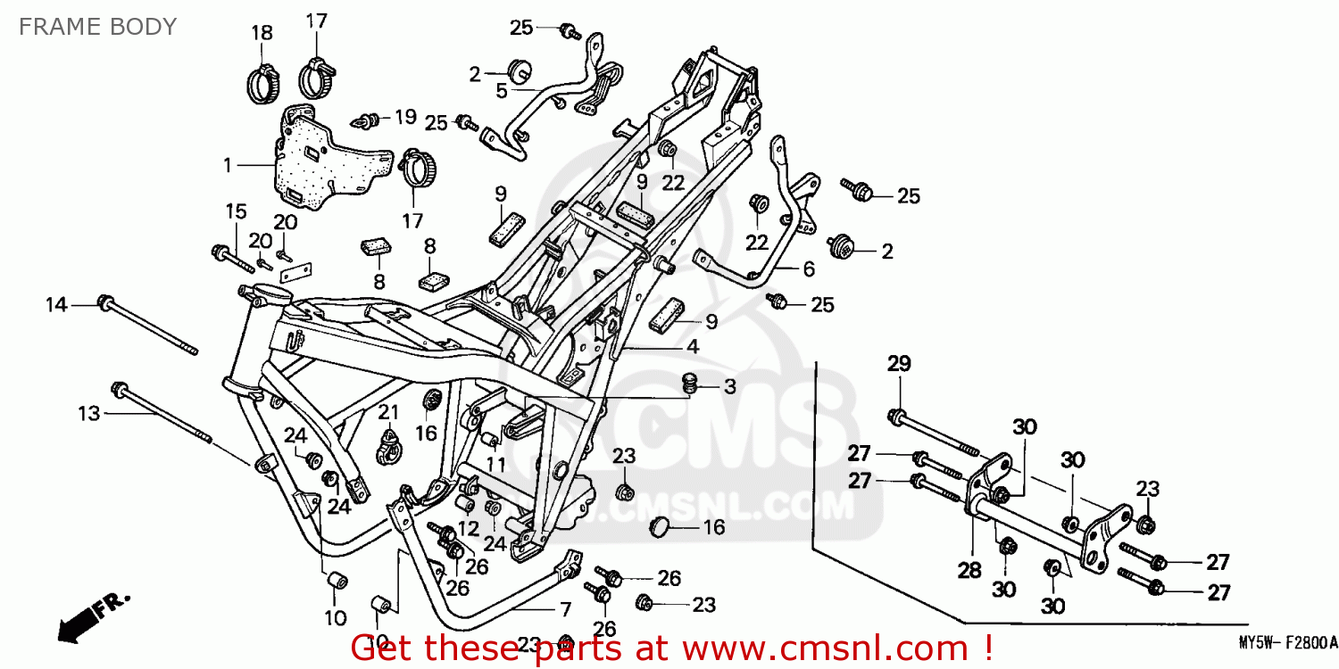 Honda CB500 1998 (W) GERMANY / 34P FRAME BODY - buy FRAME BODY spares ...