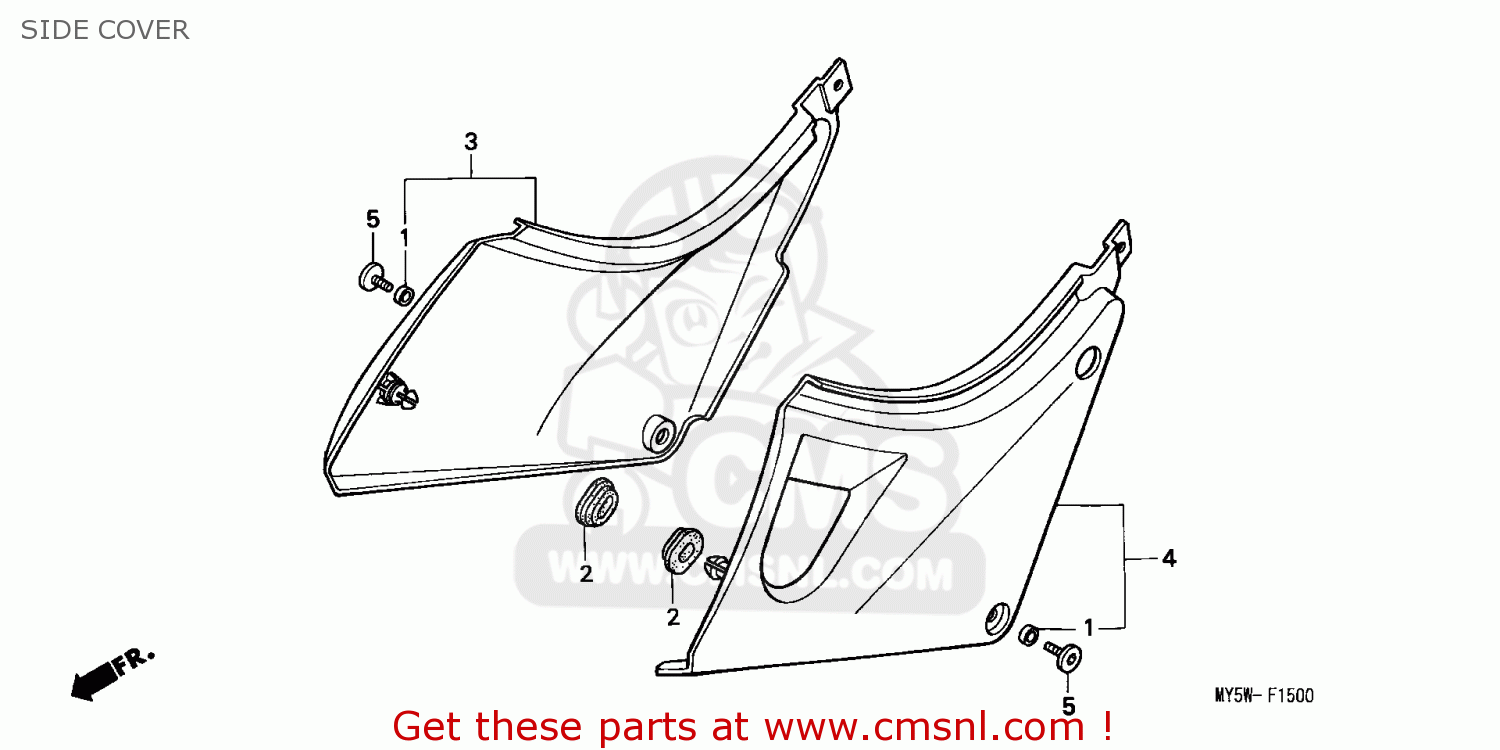 Honda CB500 1998 (W) NORTHERN EUROPE SIDE COVER - buy SIDE COVER spares ...