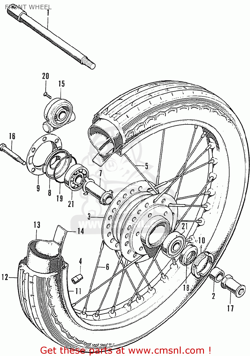 Honda CB500K1 FOUR FRANCE FRONT WHEEL - buy FRONT WHEEL spares online