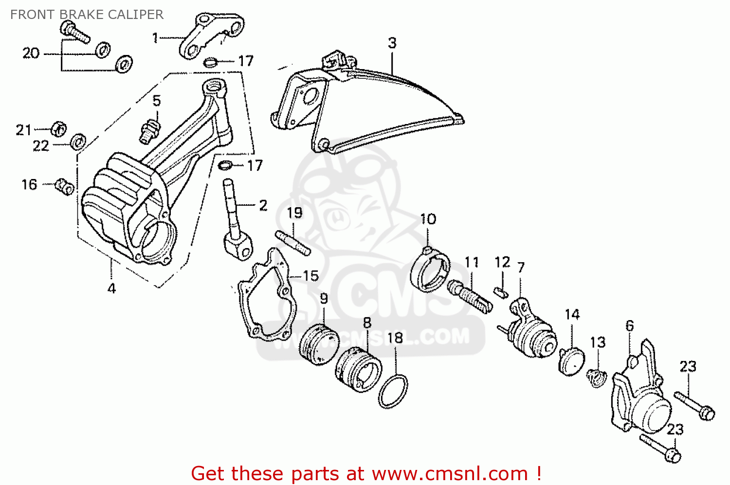Honda CB50J ENGLAND FRONT BRAKE CALIPER - buy FRONT BRAKE CALIPER ...