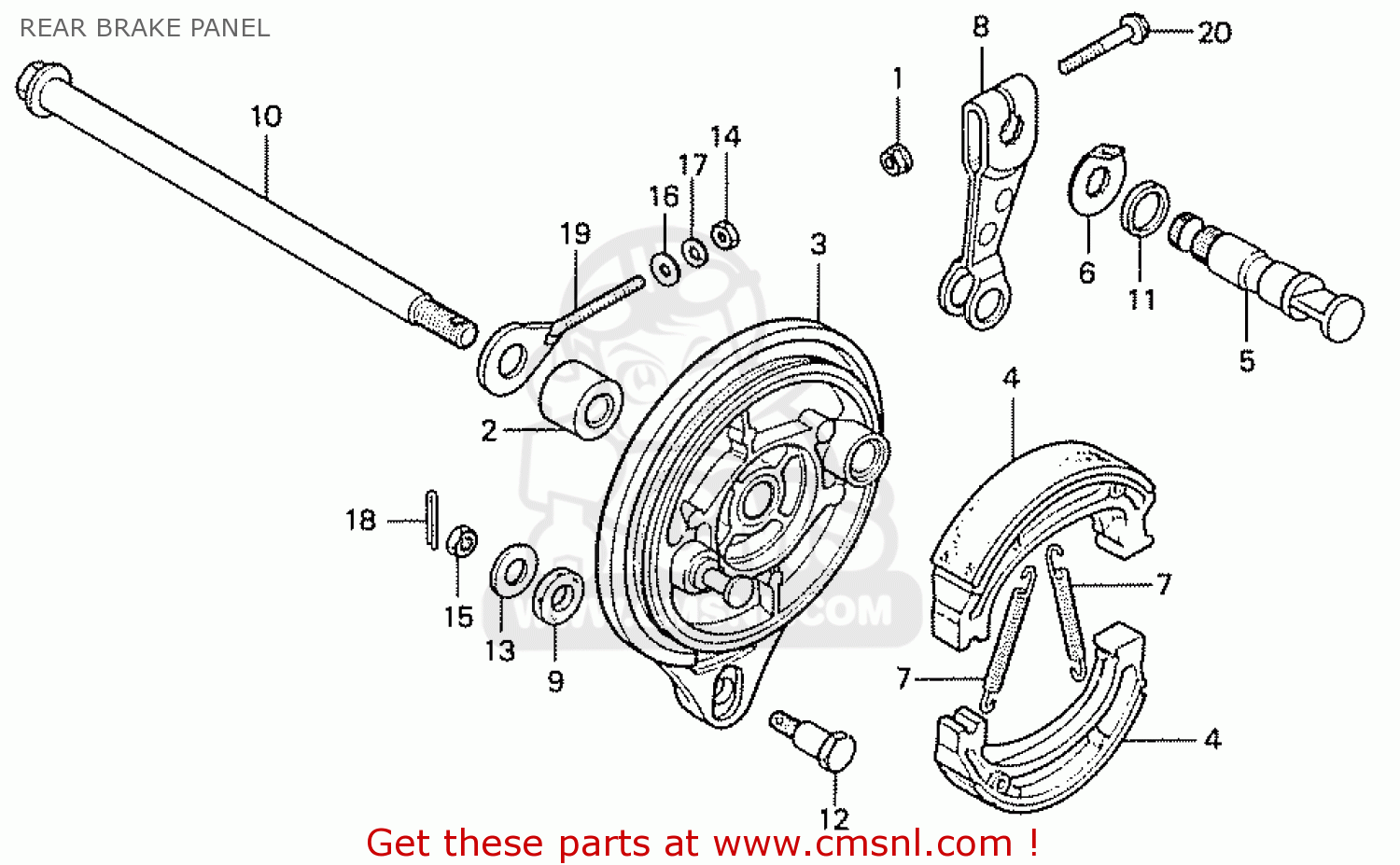 Honda CB50J GERMANY REAR BRAKE PANEL - buy REAR BRAKE PANEL spares online