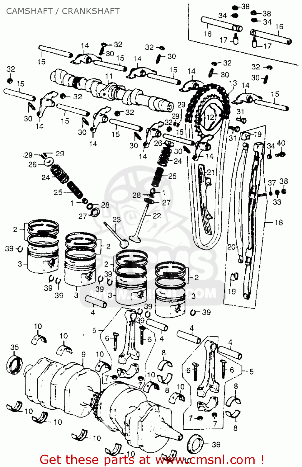 Honda CB550 K1 FOUR 1975 USA parts lists and schematics