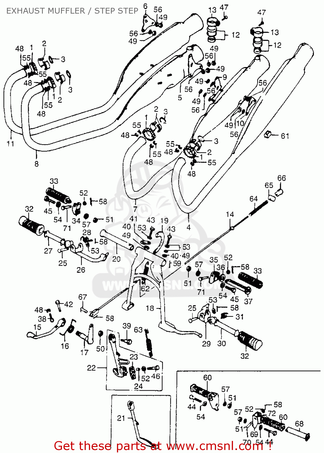 Honda CB550 K1 FOUR 1975 USA parts lists and schematics