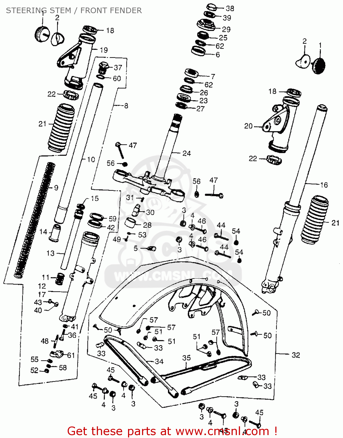 Honda CB550 K1 FOUR 1975 USA parts lists and schematics